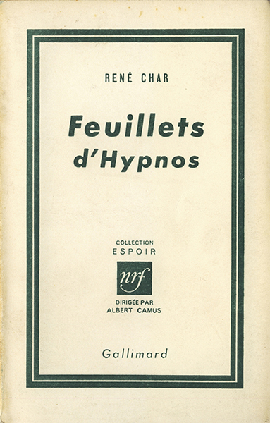 Feuillets d'Hypnos de René Char